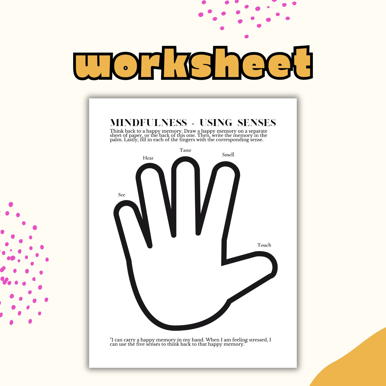 Mindful Art Therapy for Kids: Printable Worksheet to Draw Happy Places ...