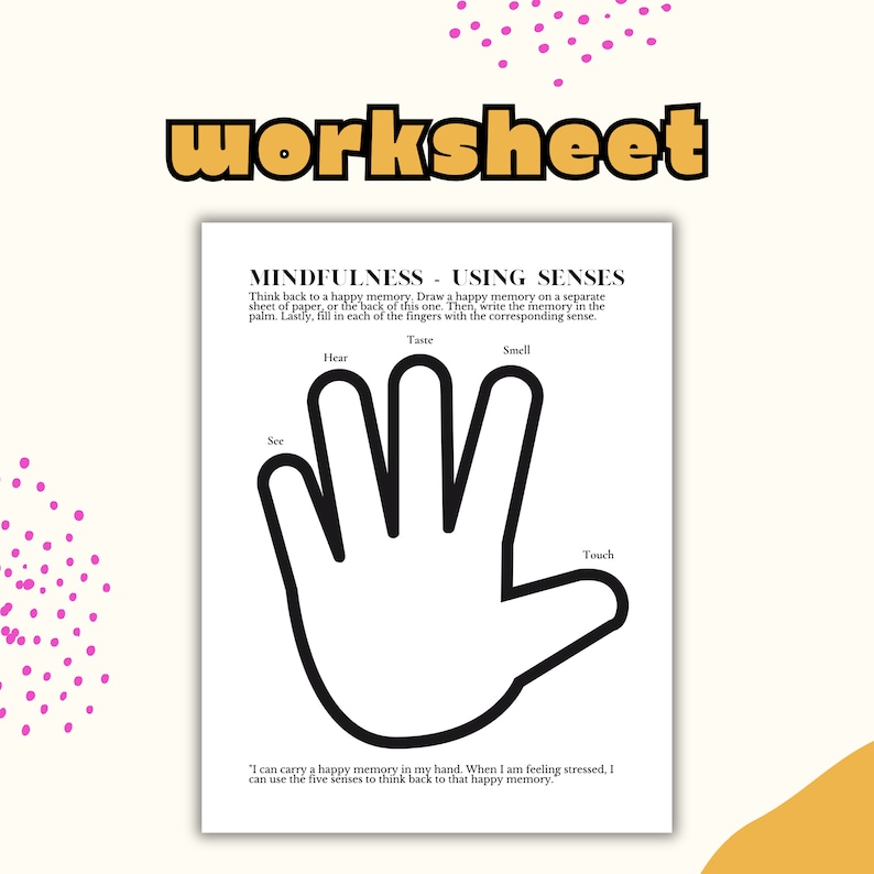 Mindful Art Therapy for Kids: Printable Worksheet to Draw Happy Places ...