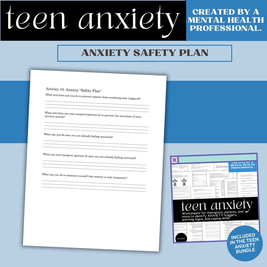 Anxiety Safety Plan Worksheet | How to Cope With Triggers Therapy ...