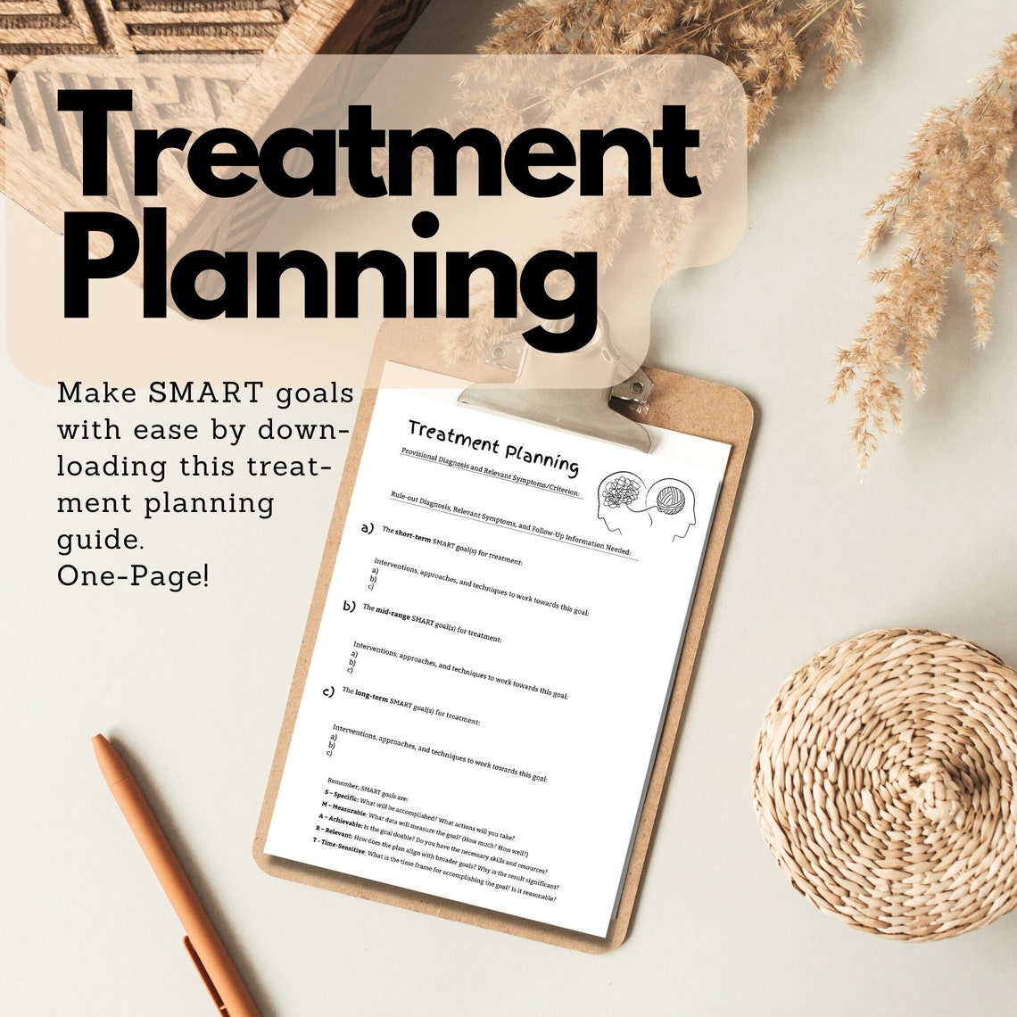 SMART Goals Planner Treatment Planning for Therapists - Etsy