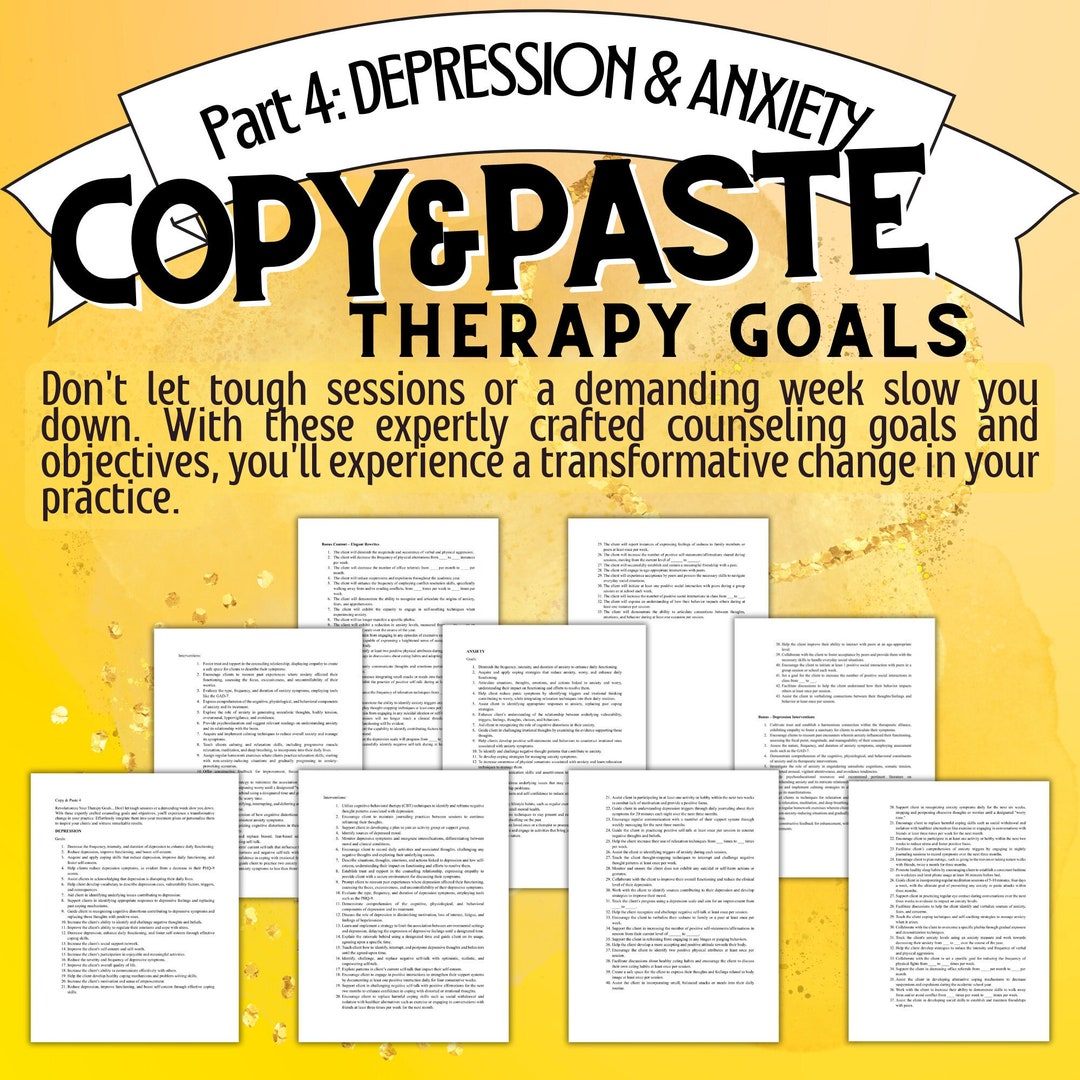Part 4 - Therapy Interventions for Depression and Anxiety | Copy and ...
