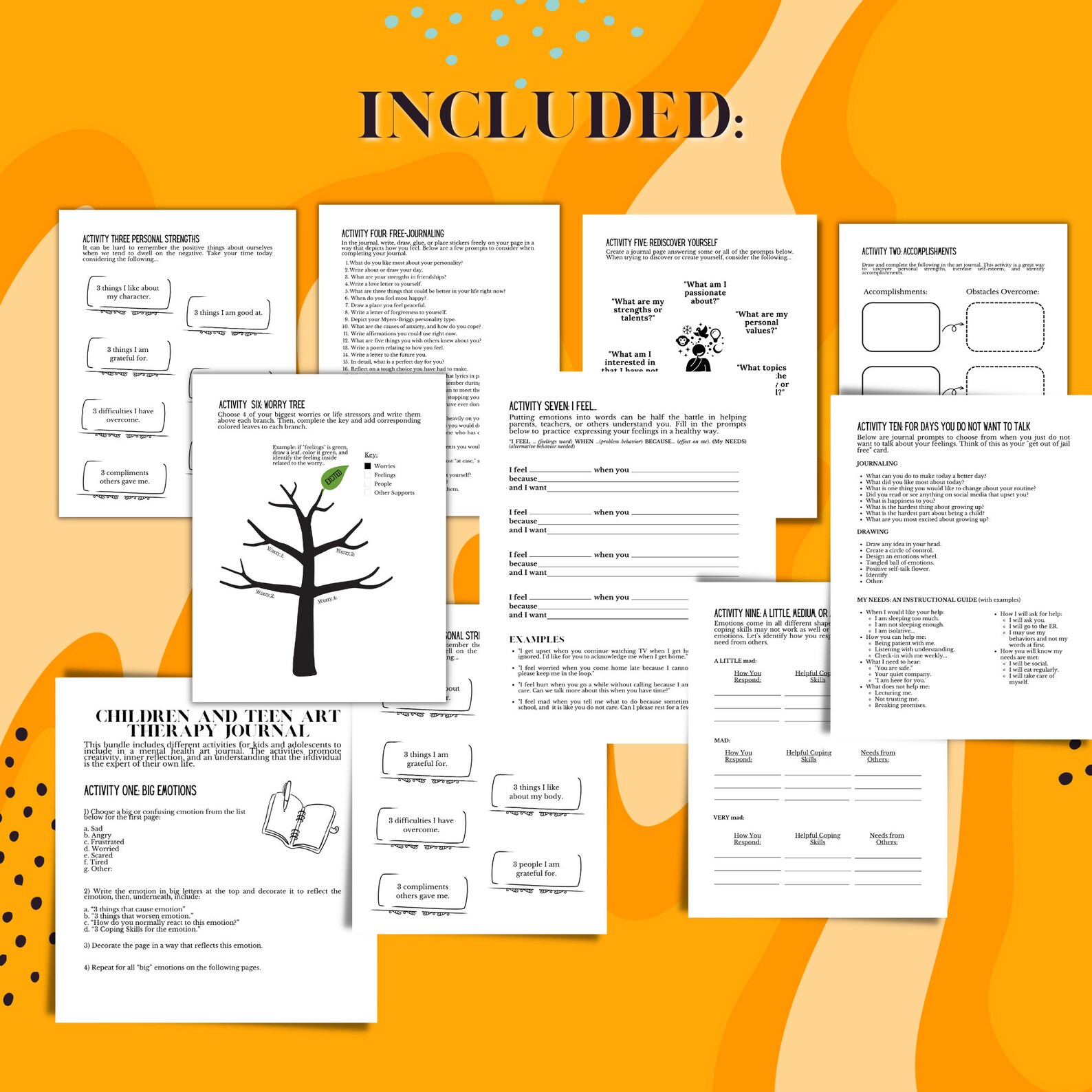 Therapy Worksheets for Kids and Teens Anger Management Activities for ...