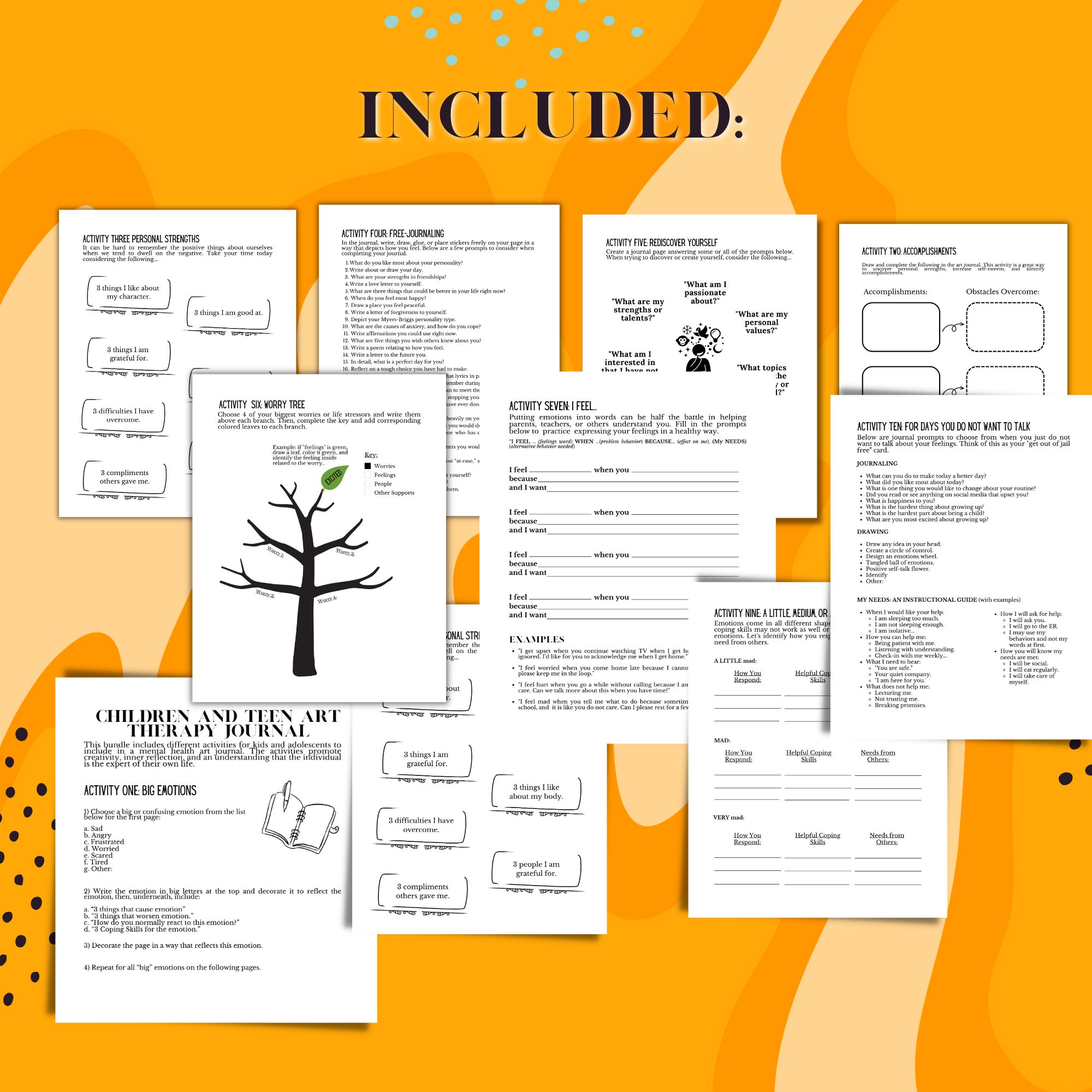 Therapy Worksheets for Kids and Teens | Anger Management Activities for ...