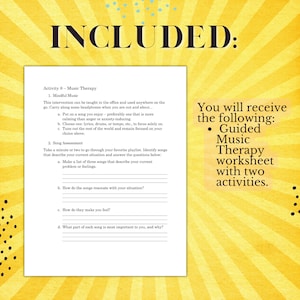 Music Therapy Worksheet for Teens | Sound Healing Activity to Reduce ...