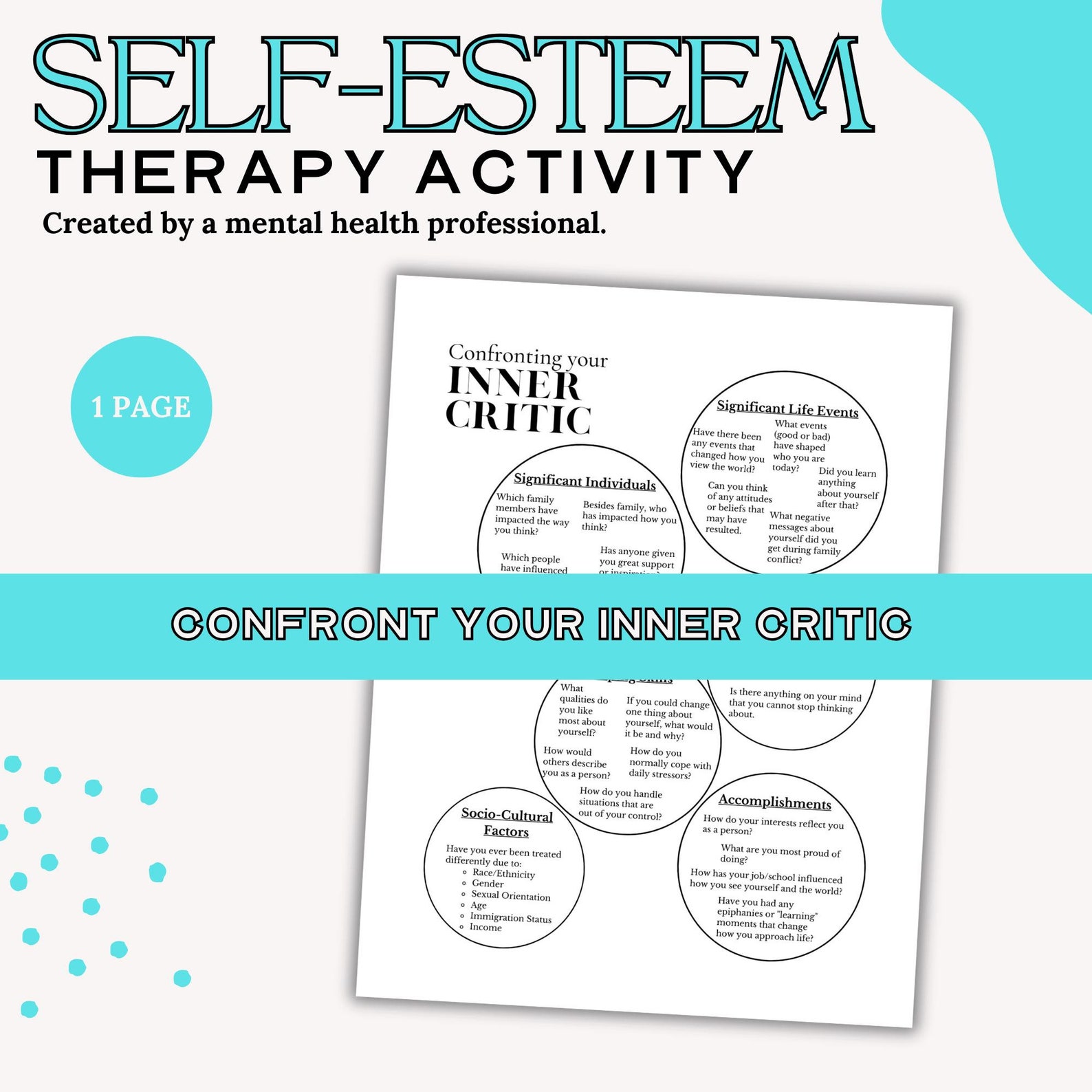 Inner Critic Journal Prompts | Self-esteem Therapy Questions ...
