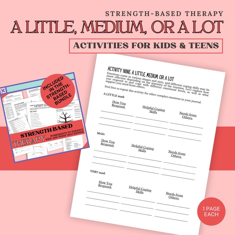 Kids Coping Skills Worksheet | Therapy Activity (digital Download) - Etsy