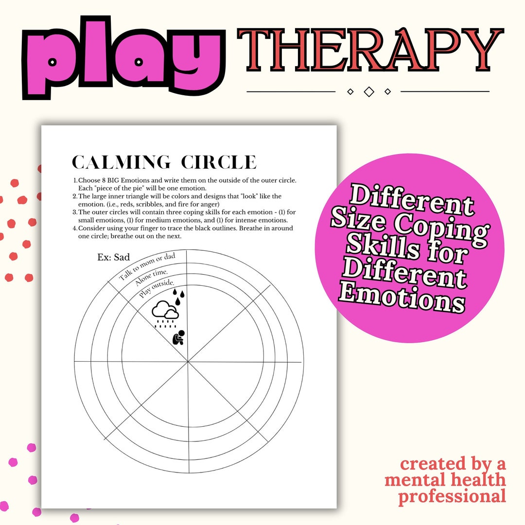 Calming Circle Therapy Worksheet | Identify Different Coping Skills for ...