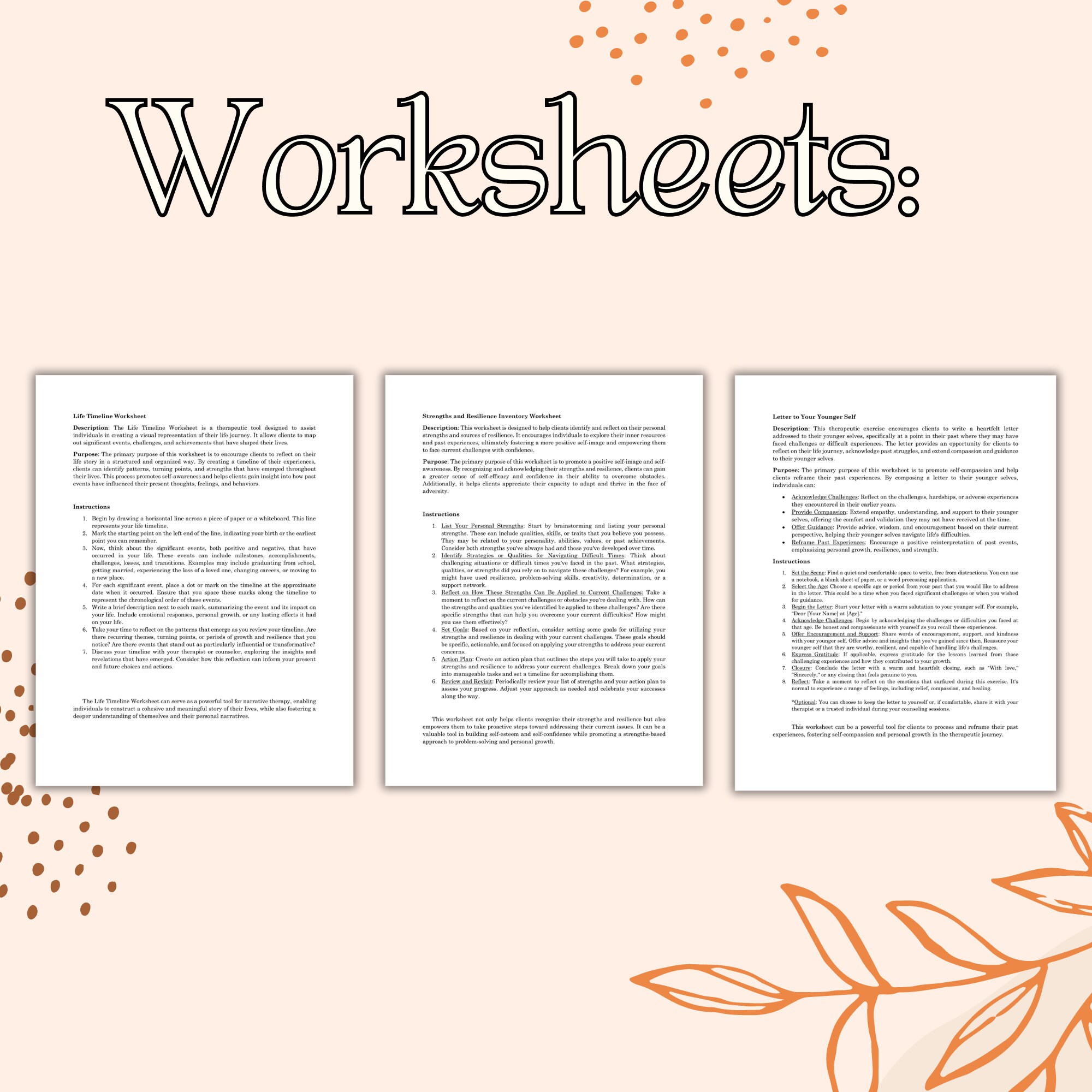 Six Narrative Therapy Activities | Counseling Worksheet Download ...