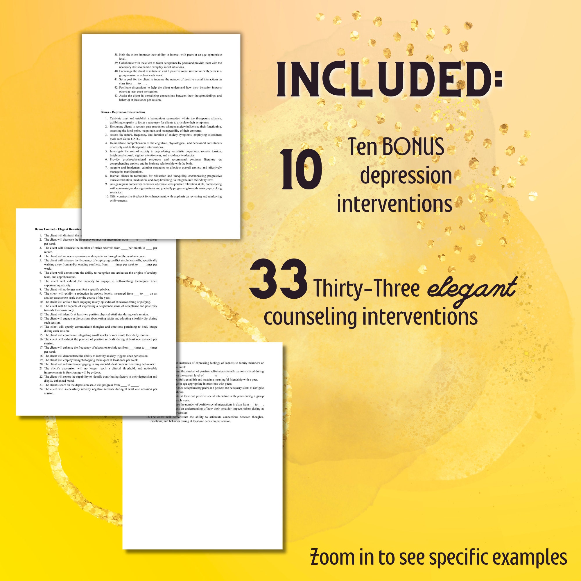 Part 4 - Therapy Interventions for Depression and Anxiety | Copy and ...