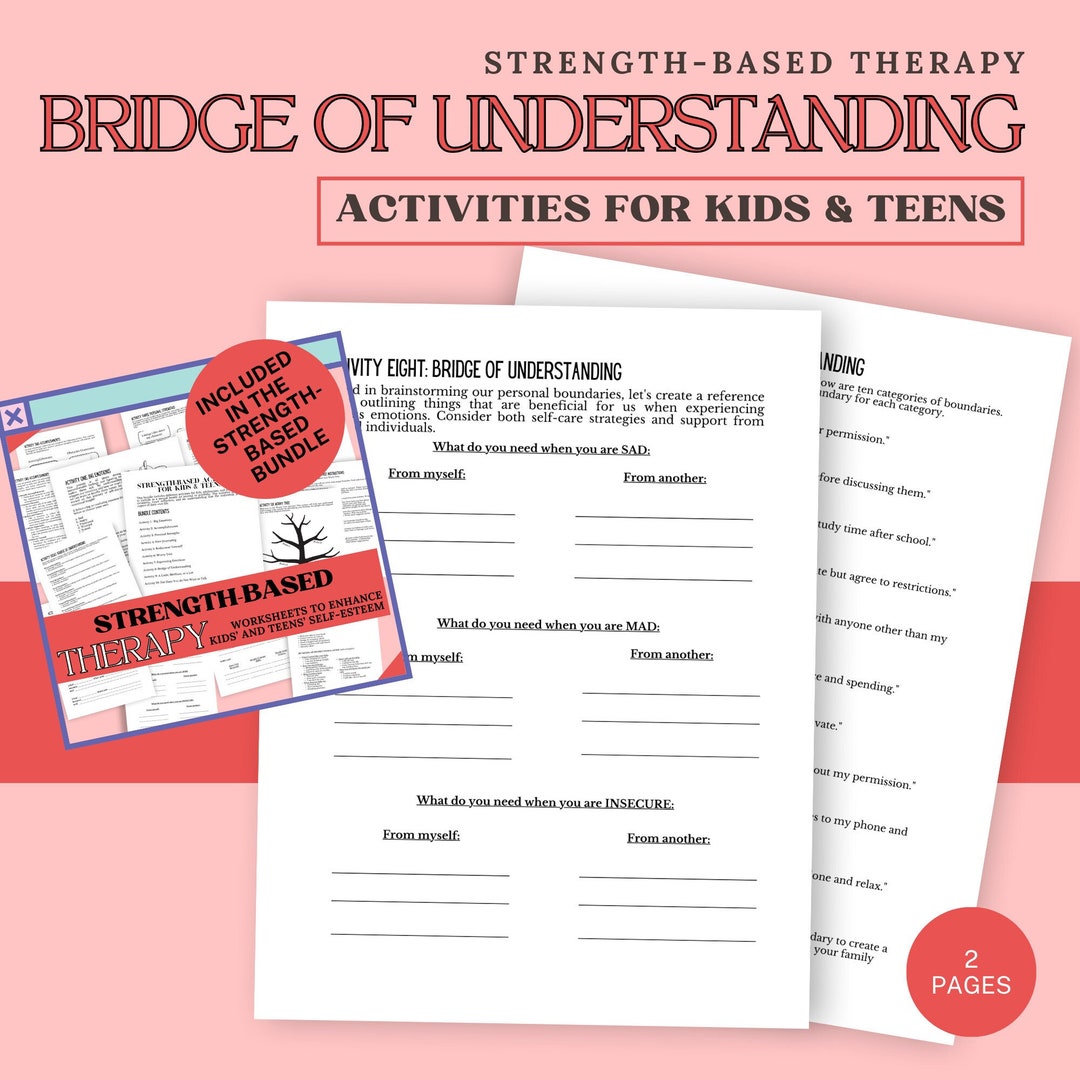 Setting Personal Boundaries for Kids and Teens Therapy Worksheets to ...
