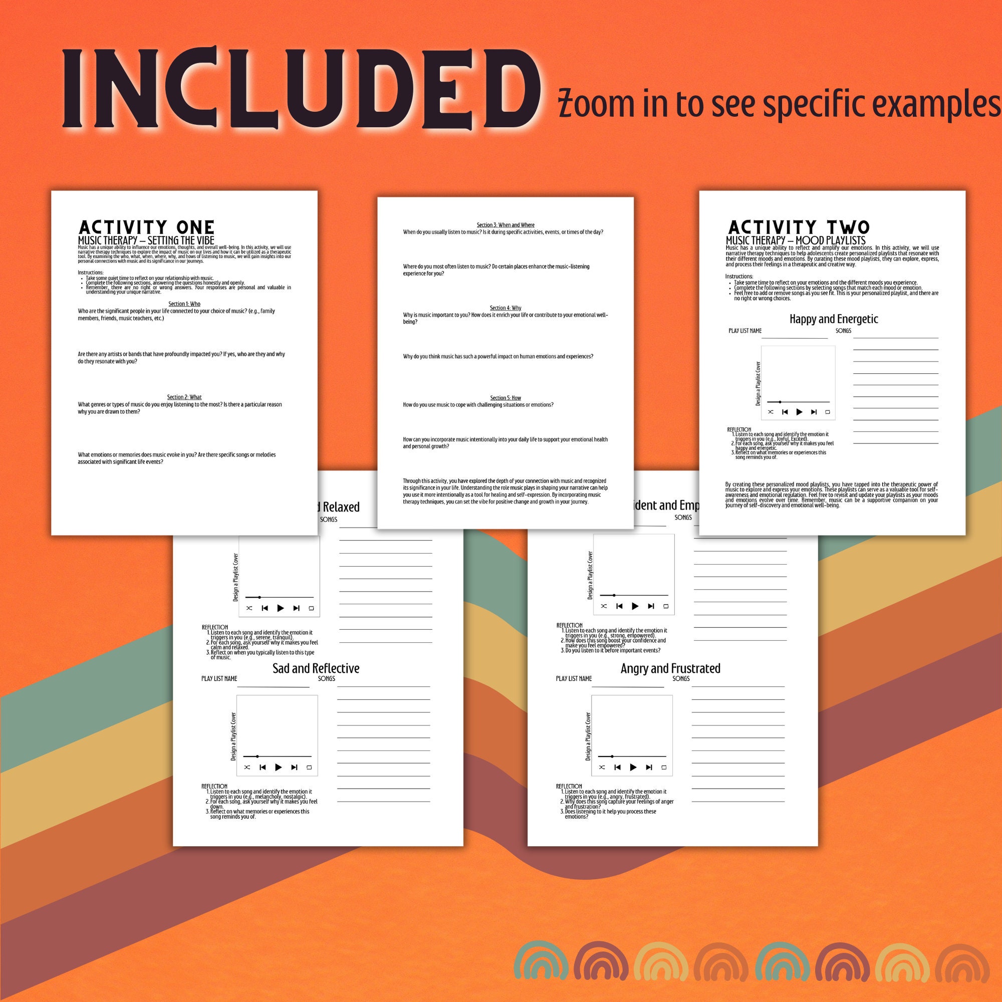 Empowering Music Therapy Worksheets - Nurturing Mental Health ...