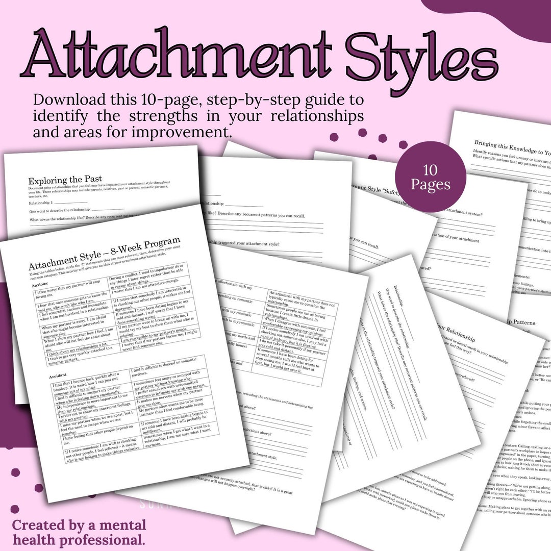 Healing Codependency - Attachment Style Worksheets | Anxious Vs ...