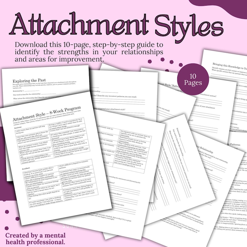 Healing Codependency - Attachment Style Worksheets | Anxious Vs ...
