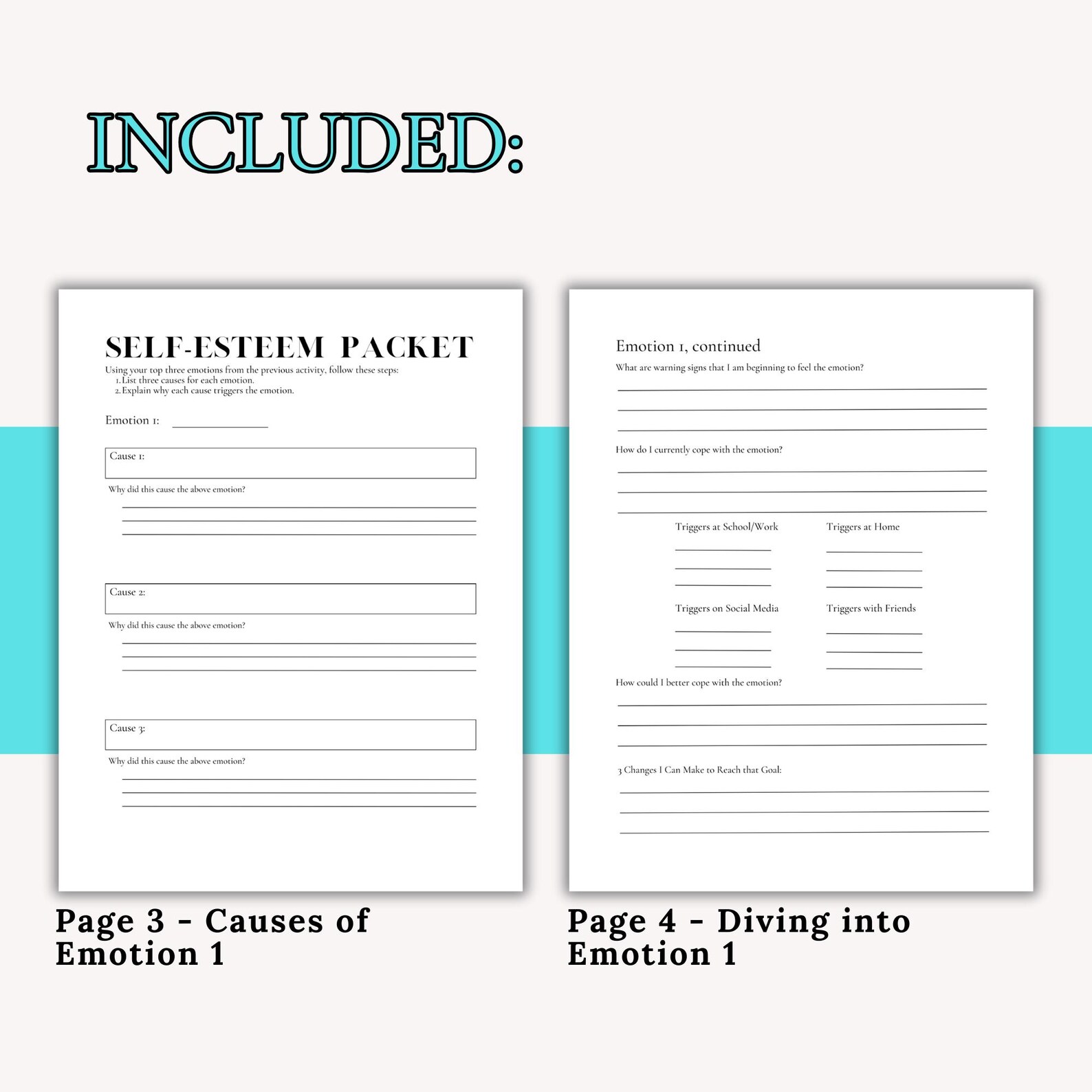 Self-esteem Therapy Worksheets | Boost Confidence, Overcome Negative ...