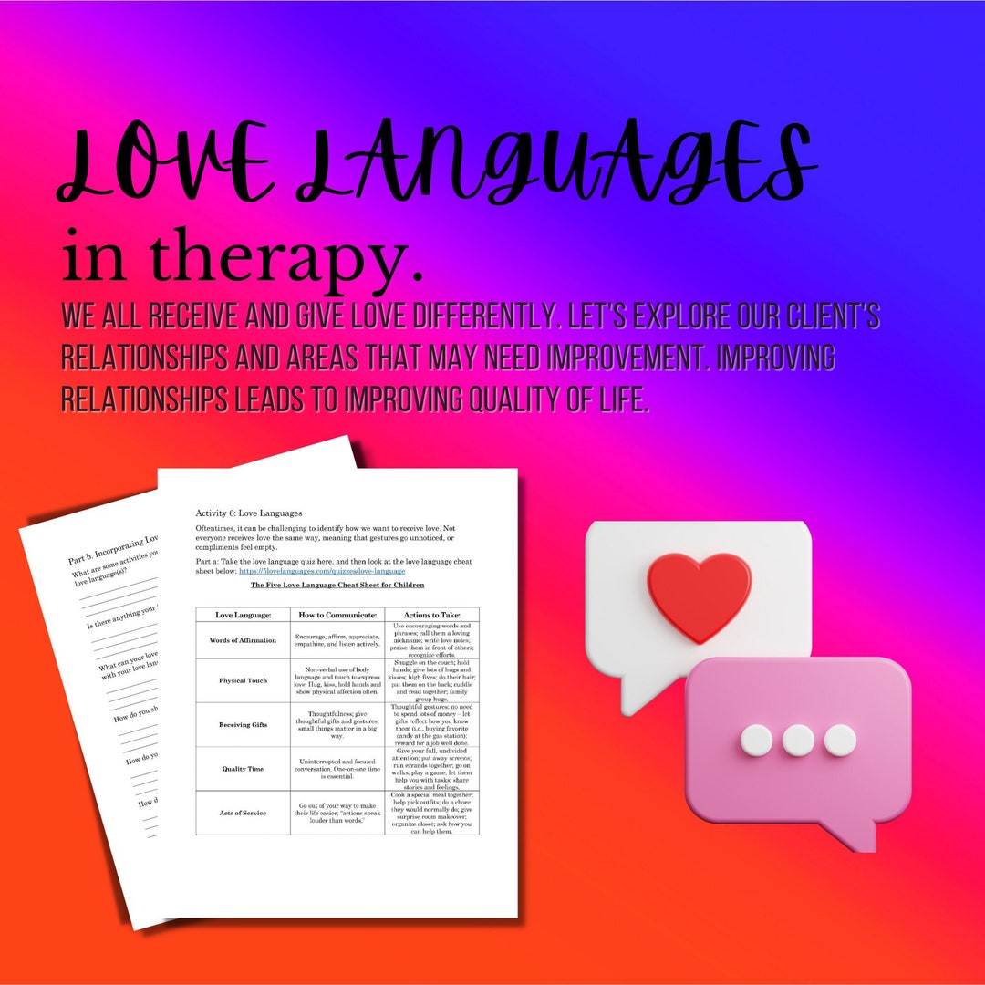 Love Language Printable Attachment Style Worksheet - Etsy