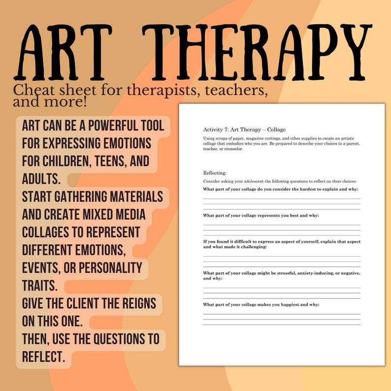 Expressive Arts Therapy Activity Mixed-media Collage Reflection ...