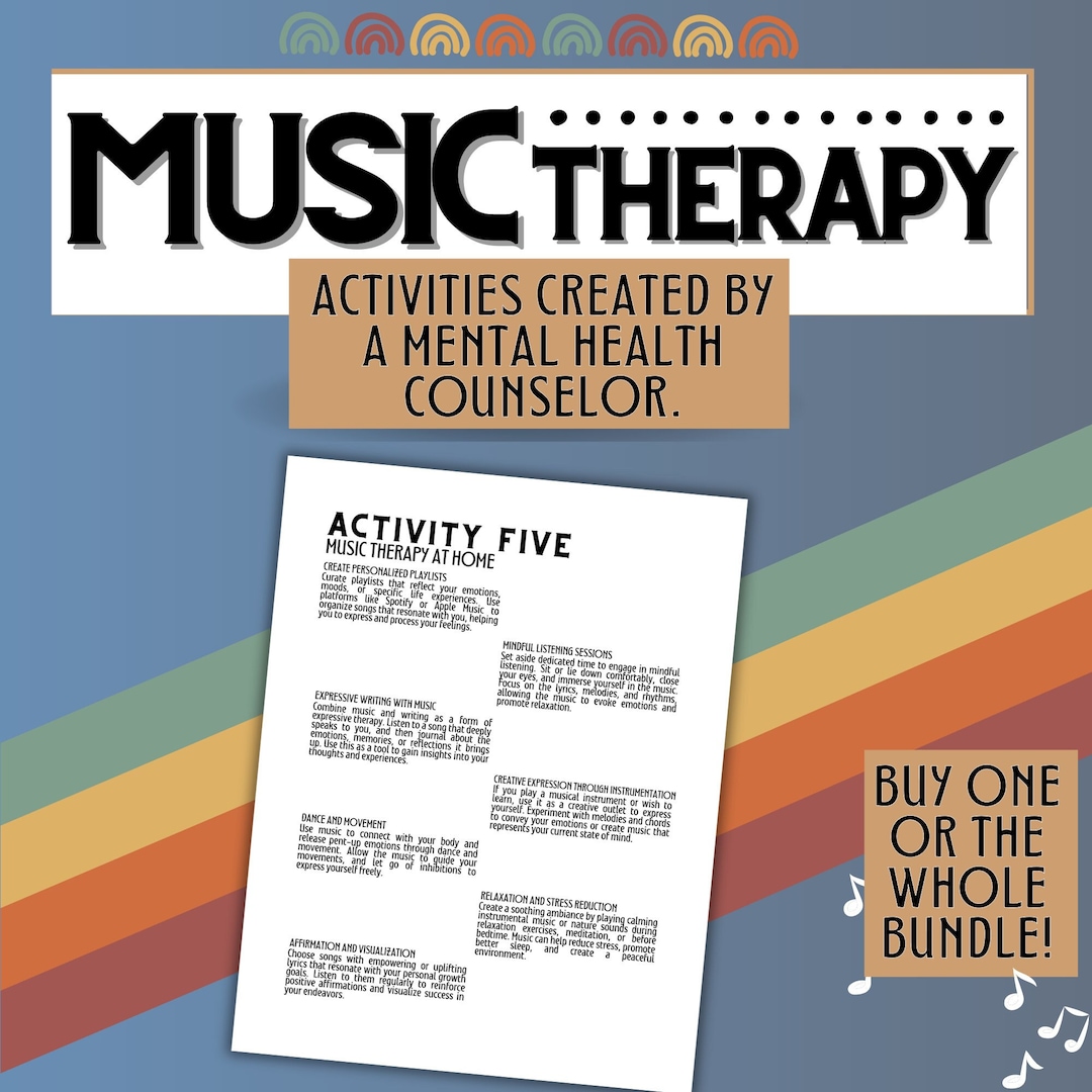 Printable Music Therapy Worksheet – Self-care Coping Skills (PDF) - Etsy