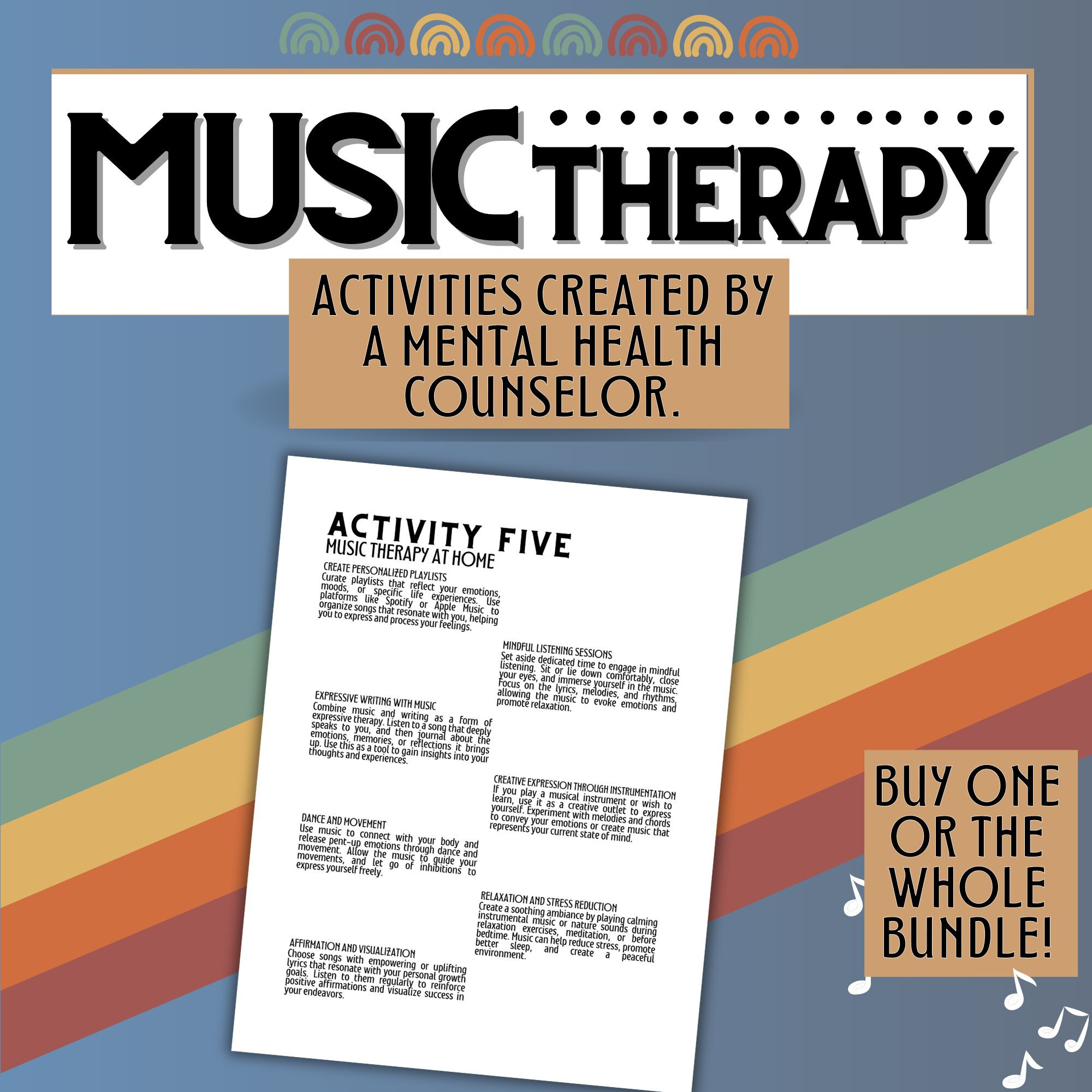Printable Music Therapy Worksheet - Unlock the Power of Healing Music ...