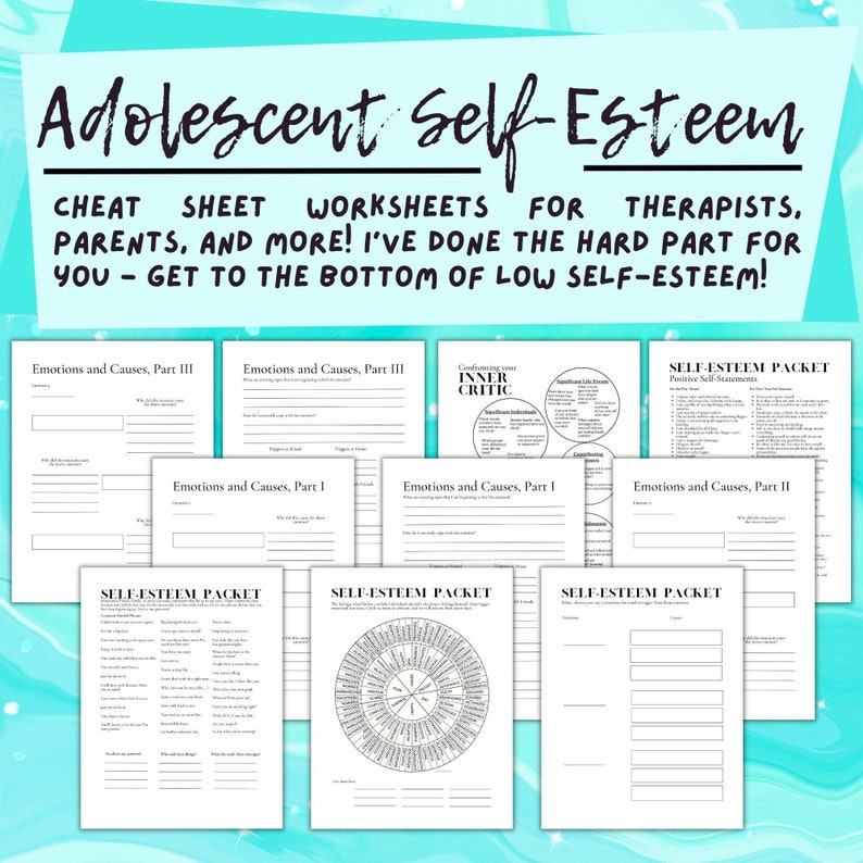 Empowering Teens: Counseling Guide, Self-esteem Worksheets, Therapeutic ...