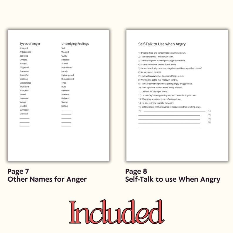 Anger Worksheets for Assessing Anger, Finding Triggers, and Improving ...