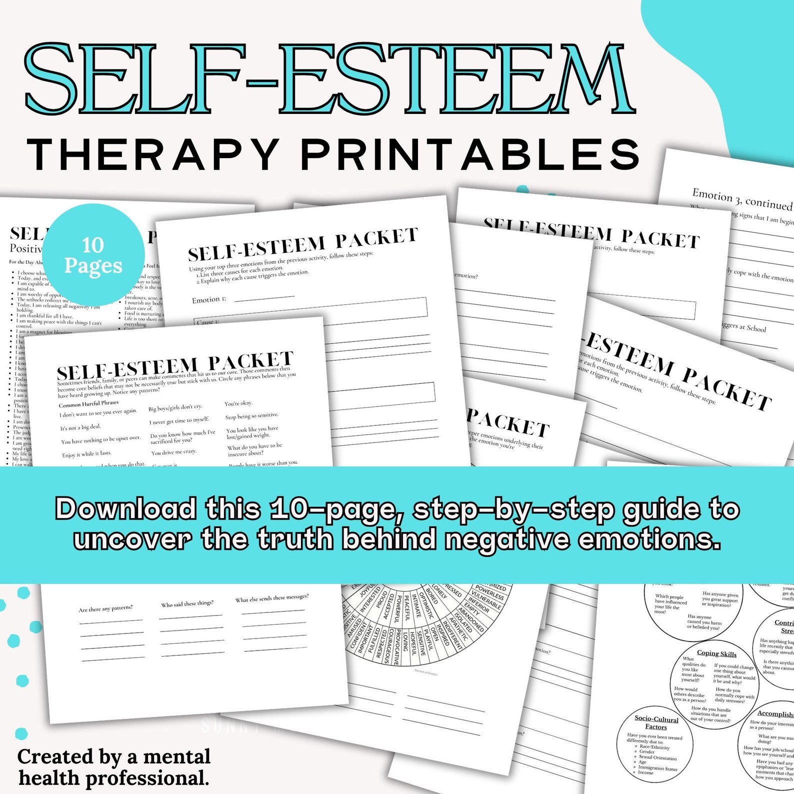 Self-esteem Therapy Worksheets | Boost Confidence, Overcome Negative ...