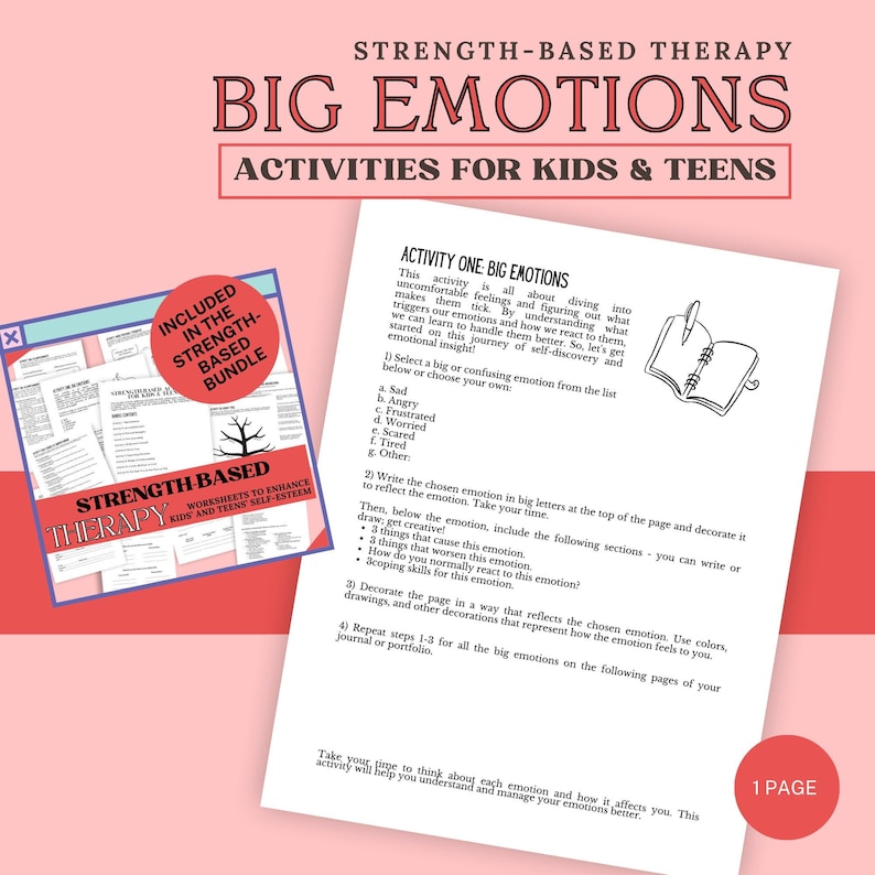 Big Emotions Children's Therapy Activity | Identifying Emotions ...