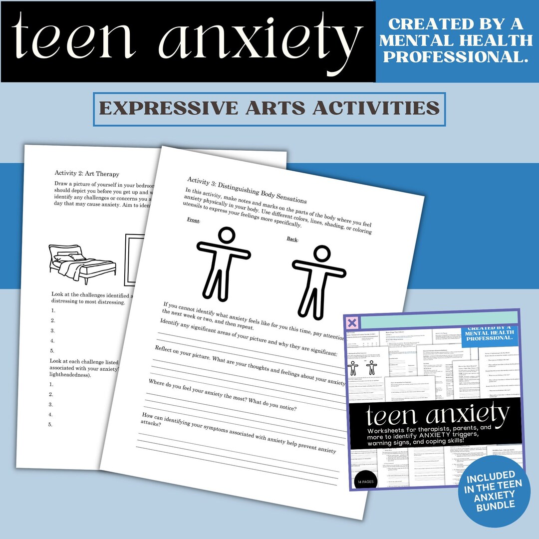 Coping With Anxiety in the Real World Prompts Teen Anxiety Worksheet ...