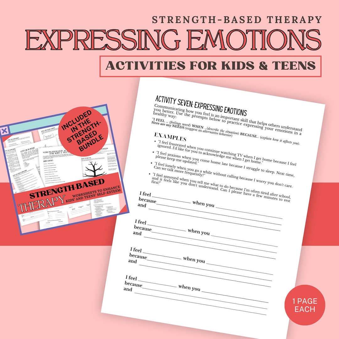 Using "i" Statements to Express Emotions Childrens Therapy Activity ...