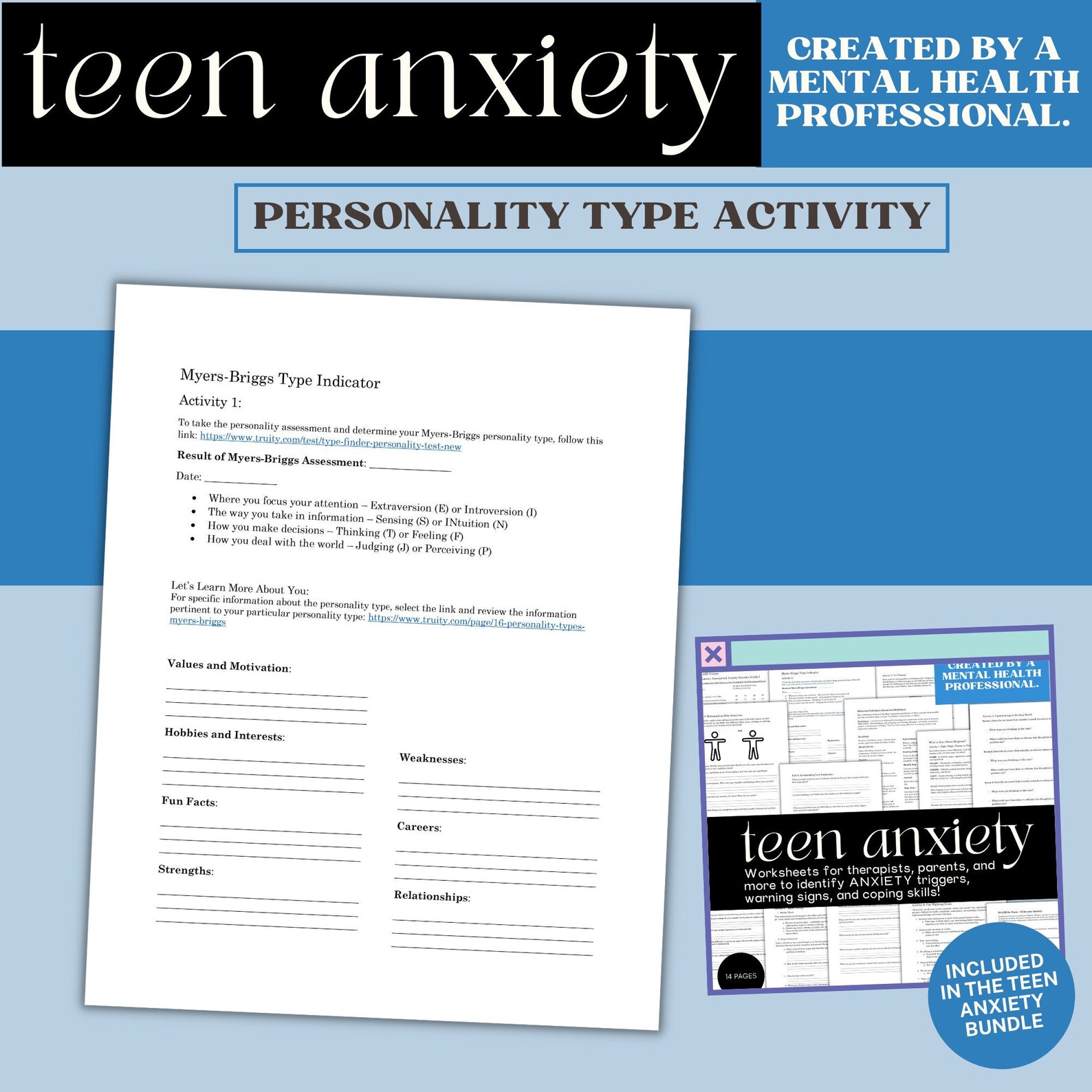 16 Personalities Myers Briggs Activity | Strength-based Therapy ...