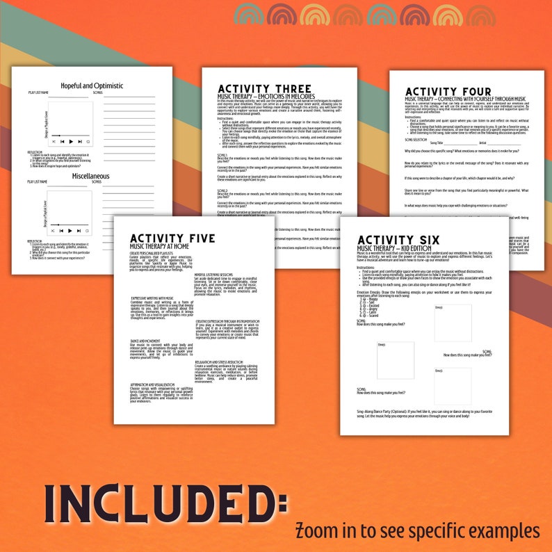 Empowering Music Therapy Worksheets - Nurturing Mental Health ...