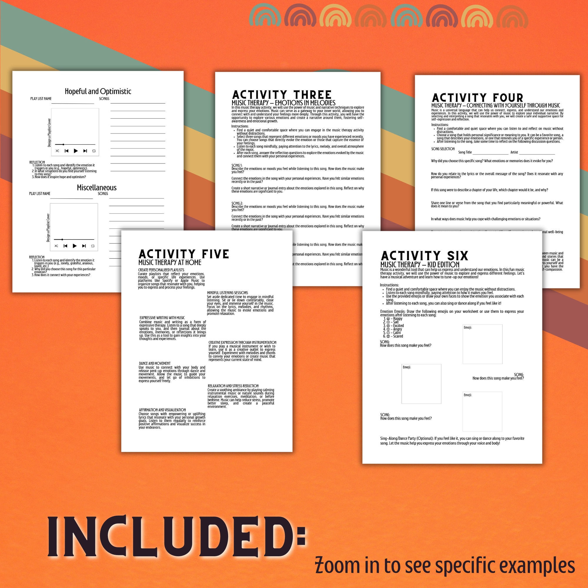 Empowering Music Therapy Worksheets - Nurturing Mental Health ...