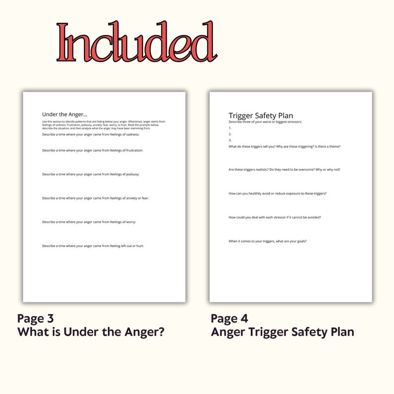 Anger Worksheets for Assessing Anger, Finding Triggers, and Improving ...