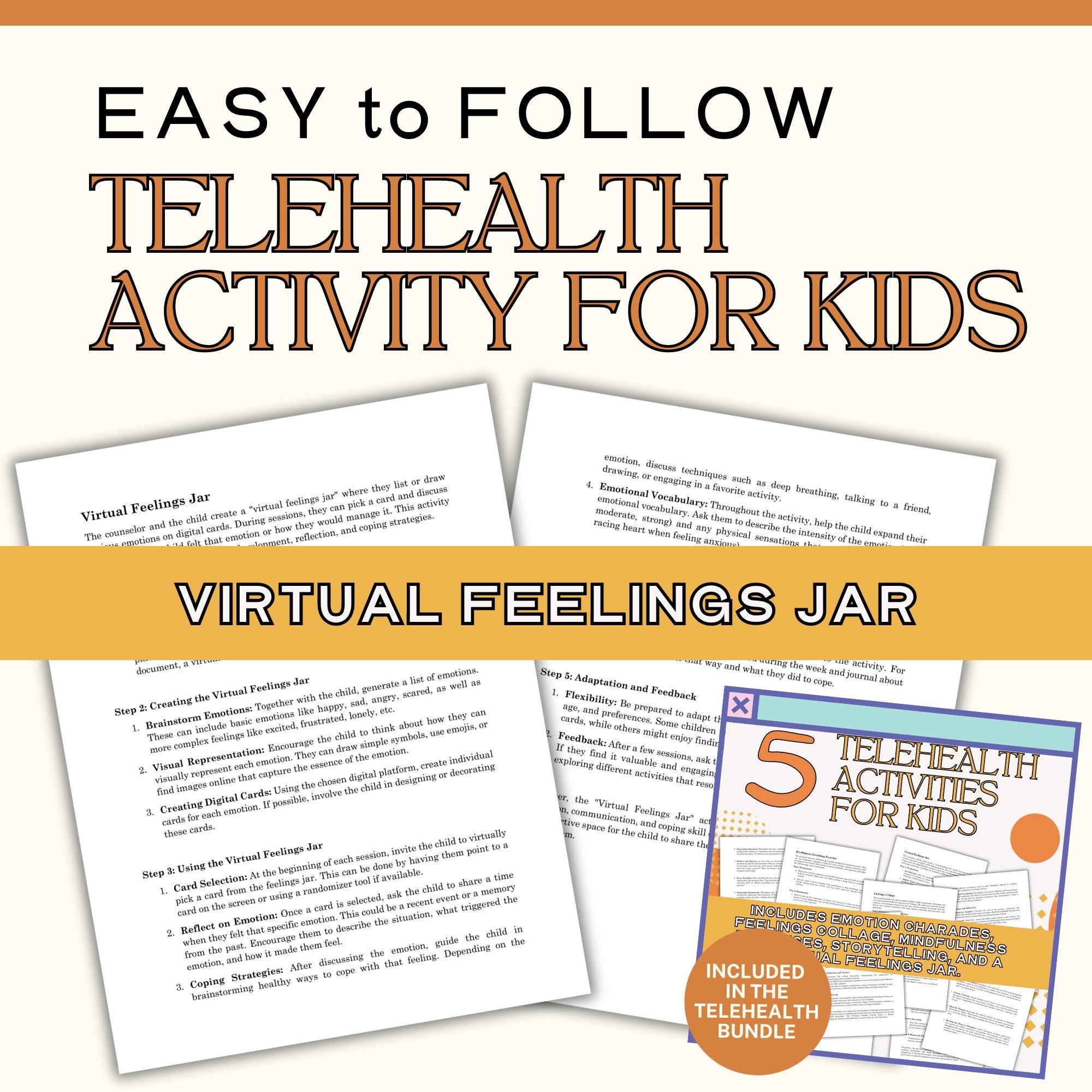 Expressive Arts Therapy Virtual Feelings Jar Activity for Kids Digital ...