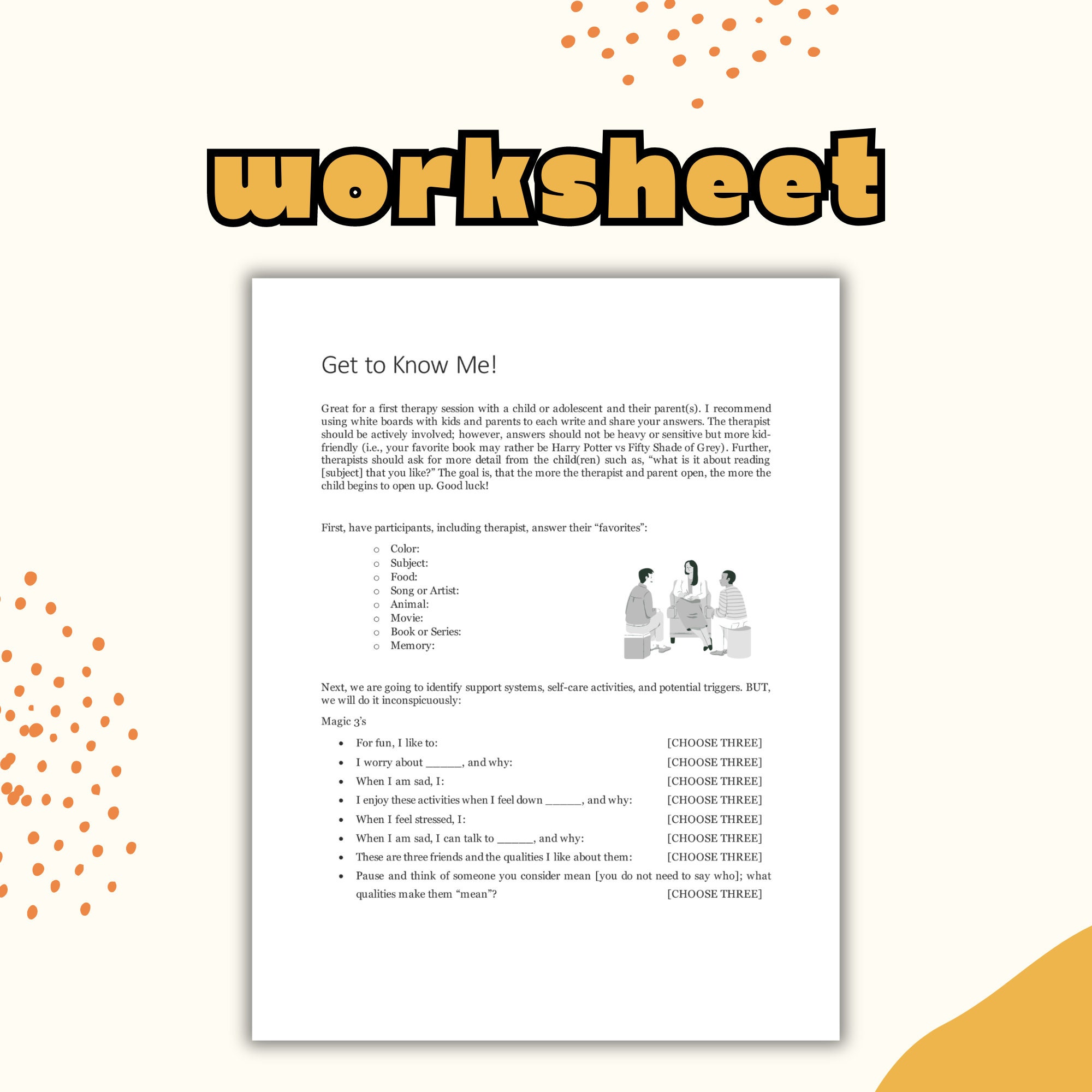 Get to Know Me Therapy Activity for the First Session Ice Breakers for ...