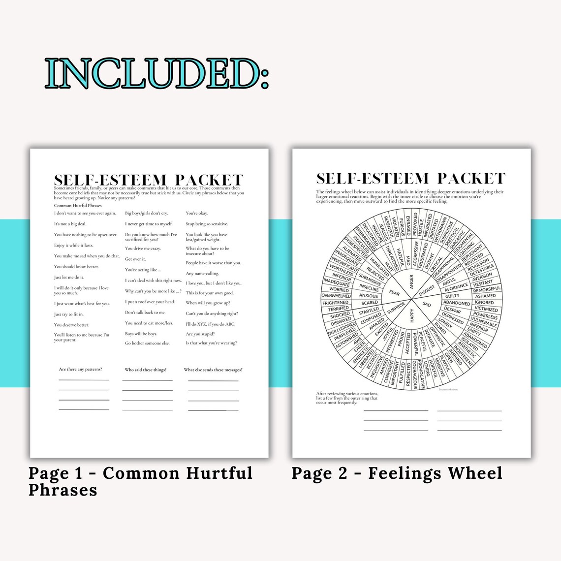 Self-esteem Therapy Worksheets | Boost Confidence, Overcome Negative ...
