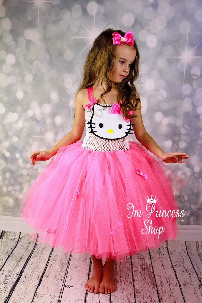 Hello kitty girls dress hello kitty costume kitty girls | Etsy
