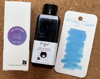 TROUBLEMAKER Ink MILKY Ocean SHADING Fountain Pen Ink Handmade - Etsy