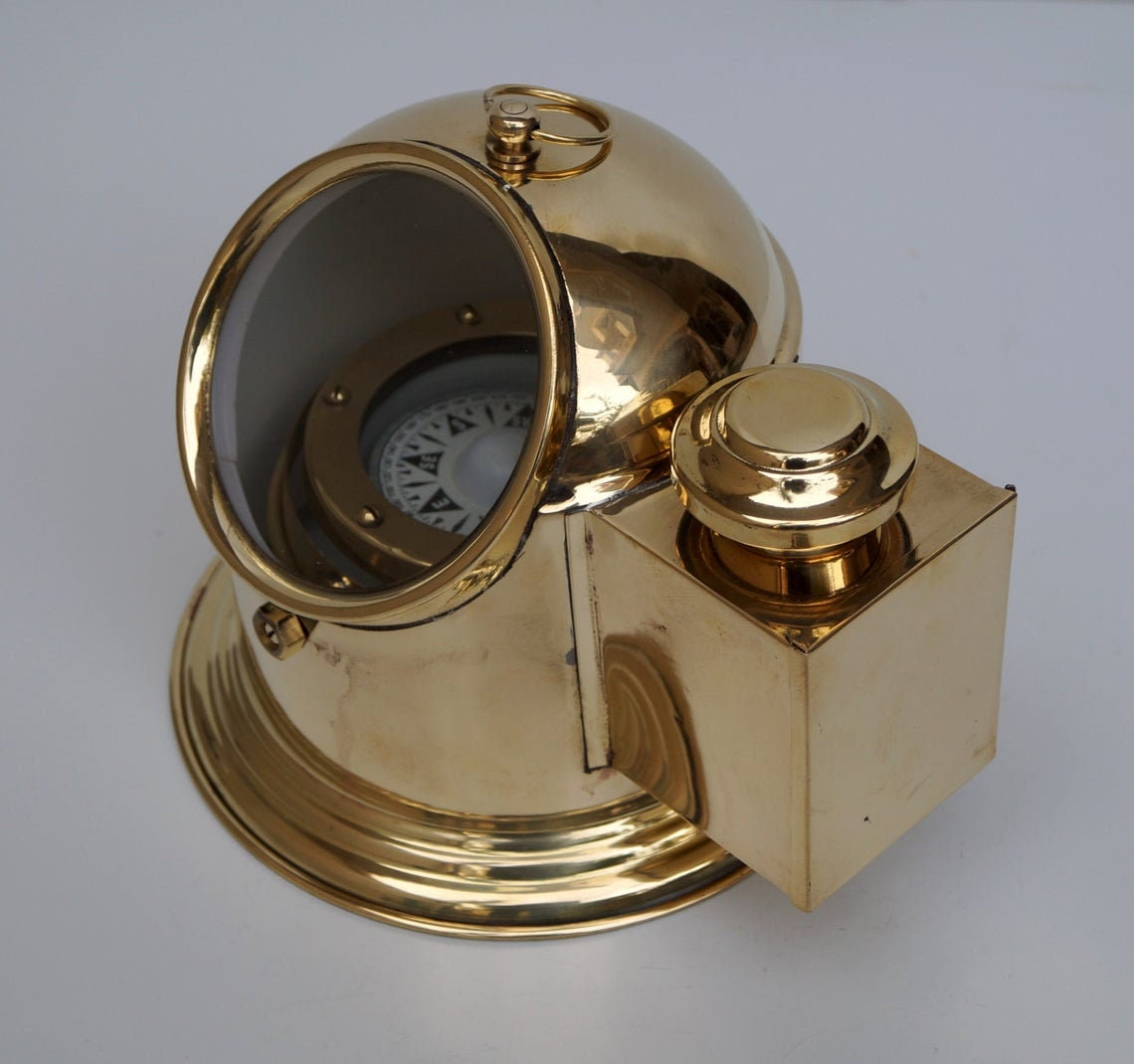 Nautical Maritime Brass Floating Dial Binnacle Gimbled Compass - Etsy
