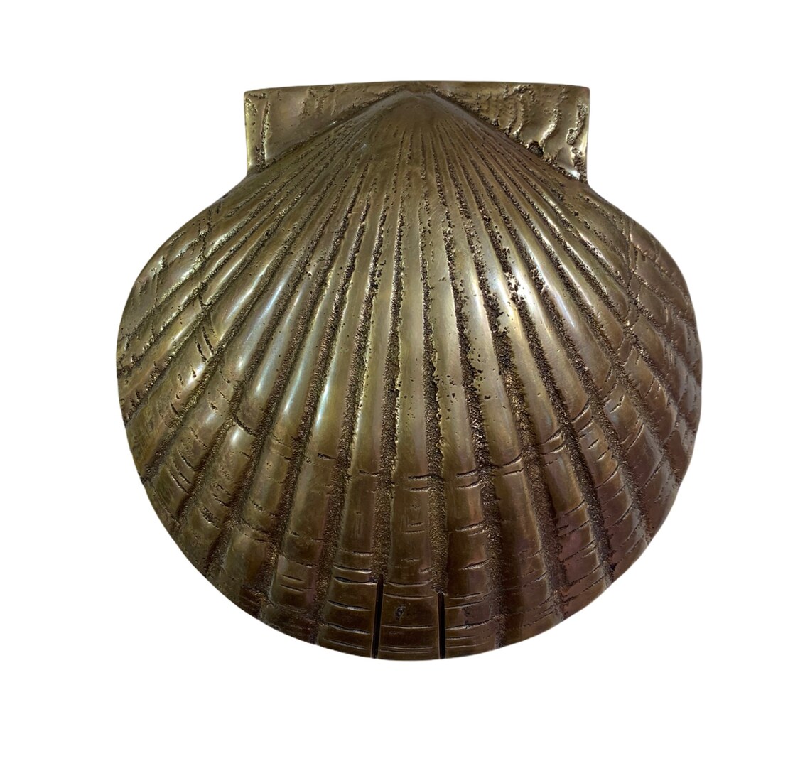 Solid Brass Antique Scallop Sea Shell Door Knocker Beach Look Home ...