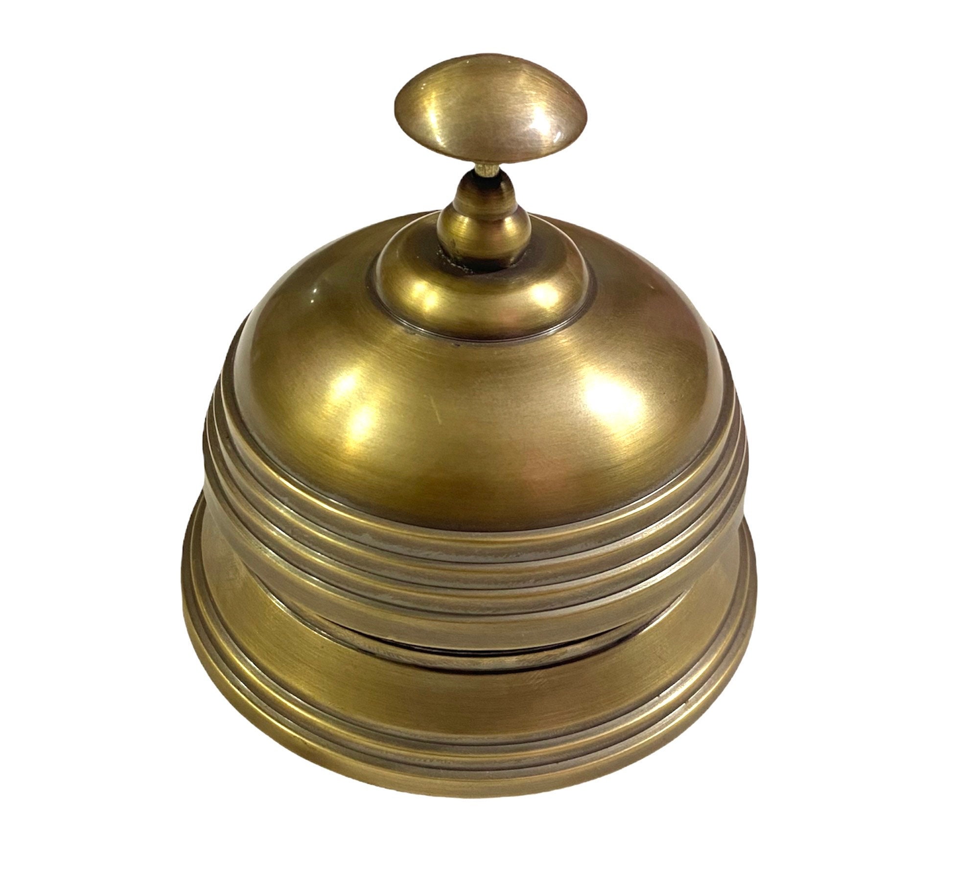 Solid Brass Hotel Counter Bell, Officer Call Bell Ornate Brass Hotel ...
