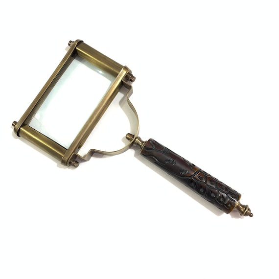 Antique Nautical Brass Rectangular Handheld Magnifying Glass - Etsy