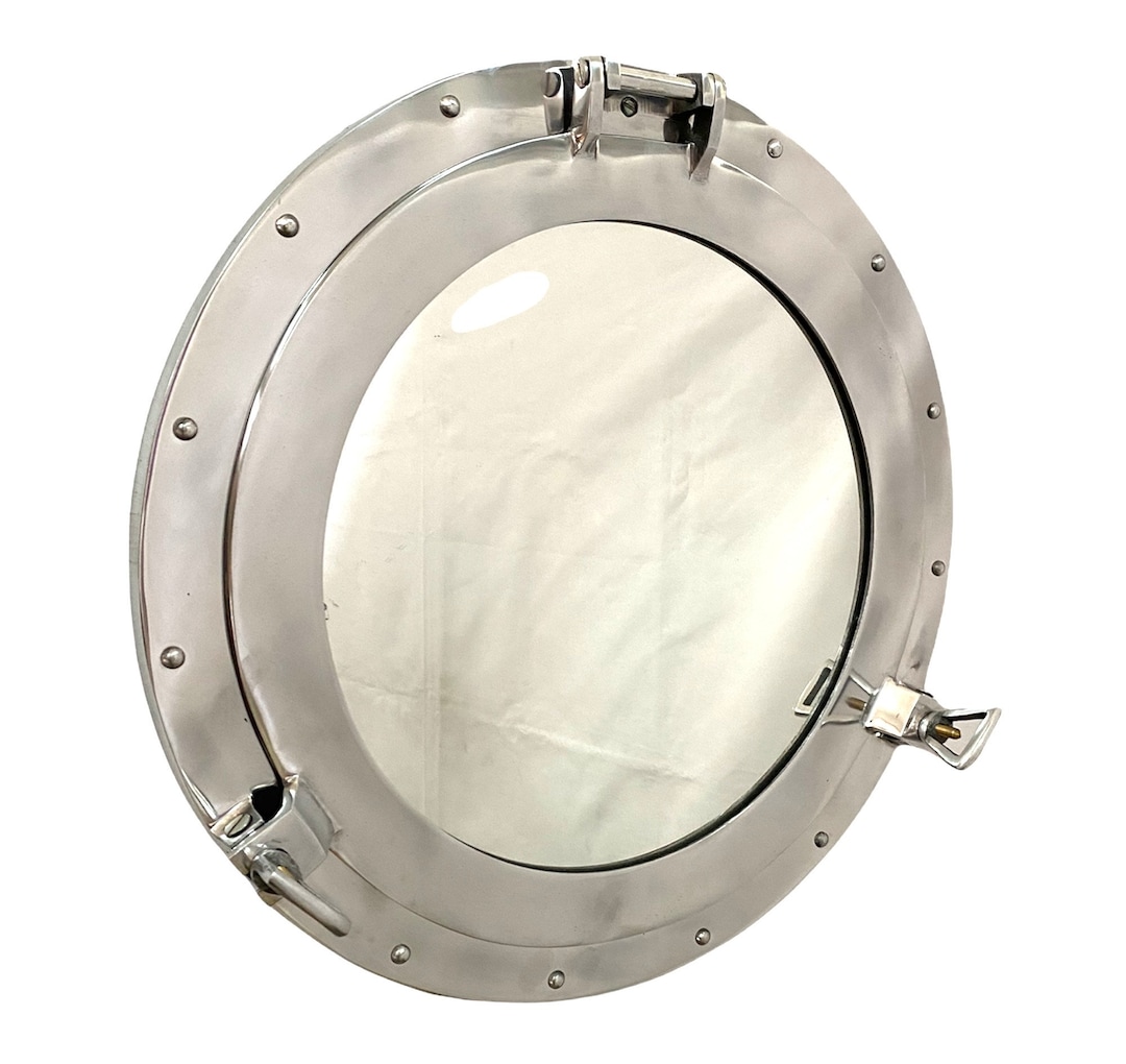 Nautical Silver Porthole | Mirror Glass Round Porthole | Ship Windows ...