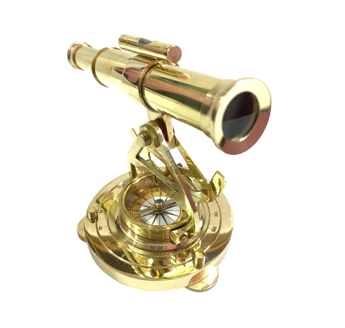 Shinny Brass Nautical Telescope Alidade With Compass Transit - Etsy