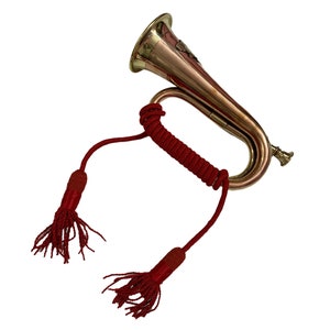 12 Inch Copper & Brass Bugle With Silk Rope Tassel Australian Military ...