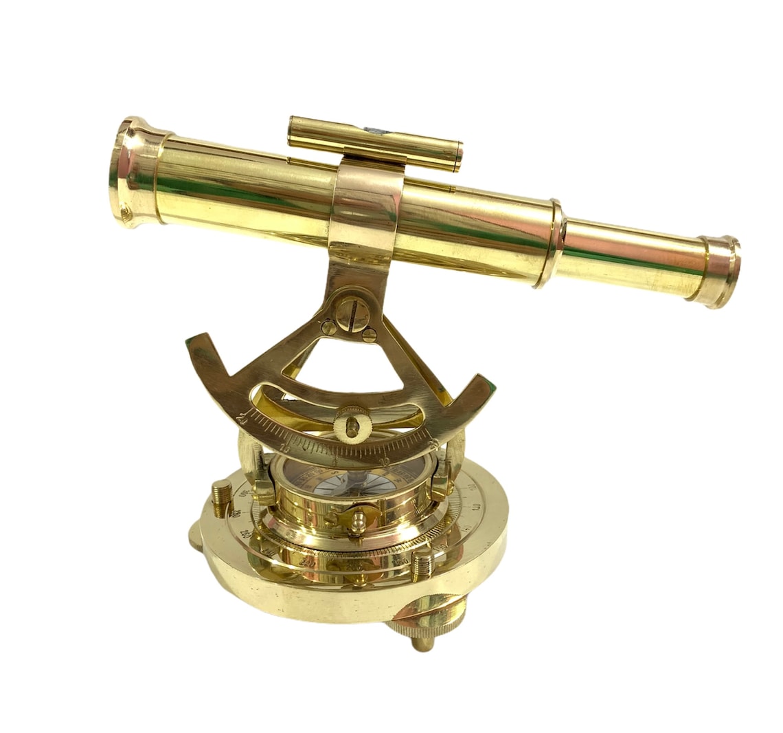 Shinny Brass Nautical Telescope Alidade With Compass Transit - Etsy New ...