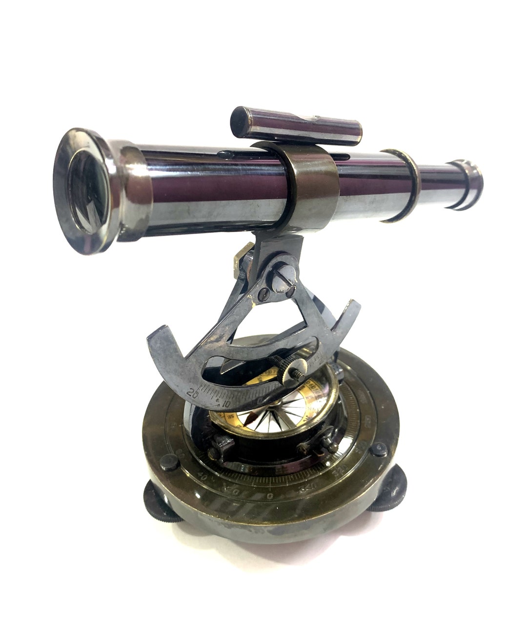 Nautical Brass Telescope Alidade With Compass Transit Surveying ...