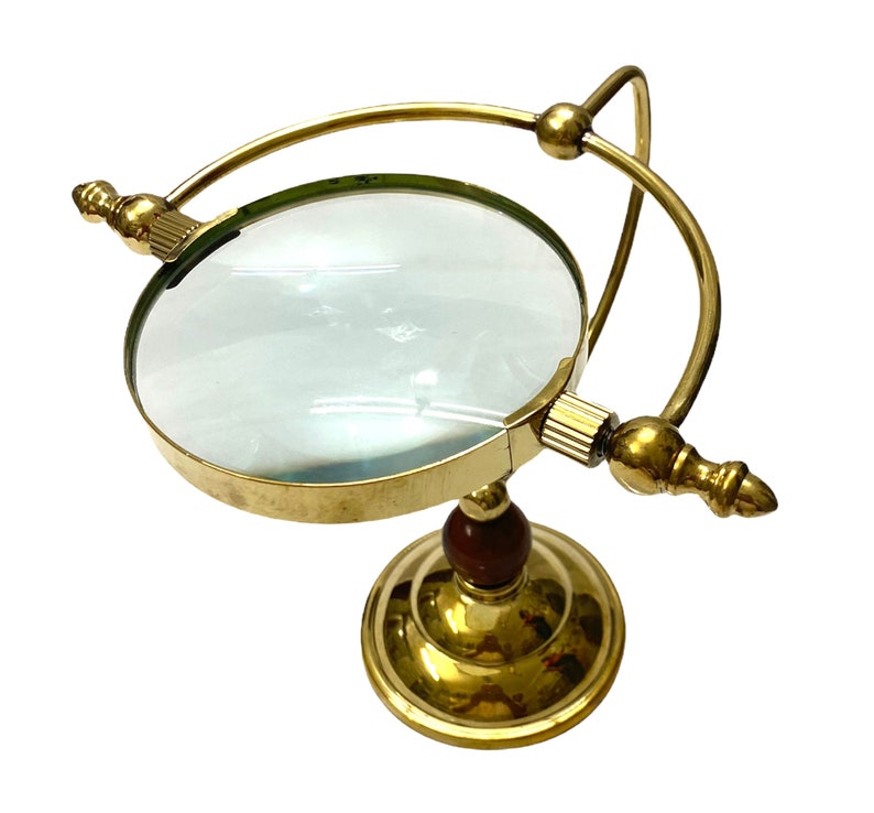 Antique Style Brass best Desktop Magnifying Glass Nautical Vintage Reading Magnifier Lens Decor