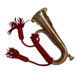 12 Inch Copper & Brass Bugle With Silk Rope Tassel Australian Military ...