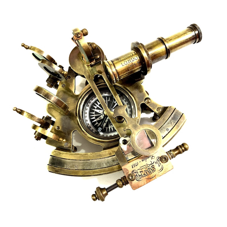 Navigation Sextant J. Scott London With Compass Hardwood Box/astrolabe ...