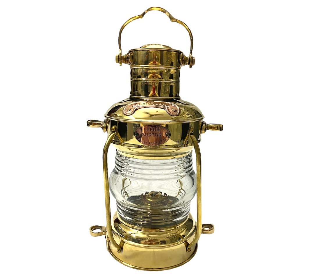 Brass Nautical Lantern – Ship Oil Lamp for Maritime Décor, Coastal ...